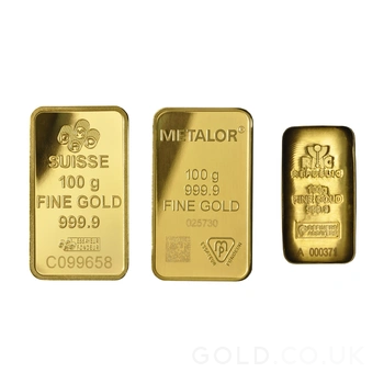 Buy 100g gold bars | GOLD.co.uk - From £11,375
