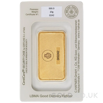 C. Hafner 20g Gold Bars | GOLD.co.uk - From £2,089