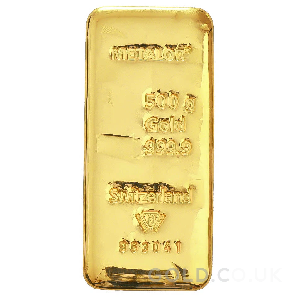 500g Metalor Gold Bar | GOLD.co.uk - From £53,509