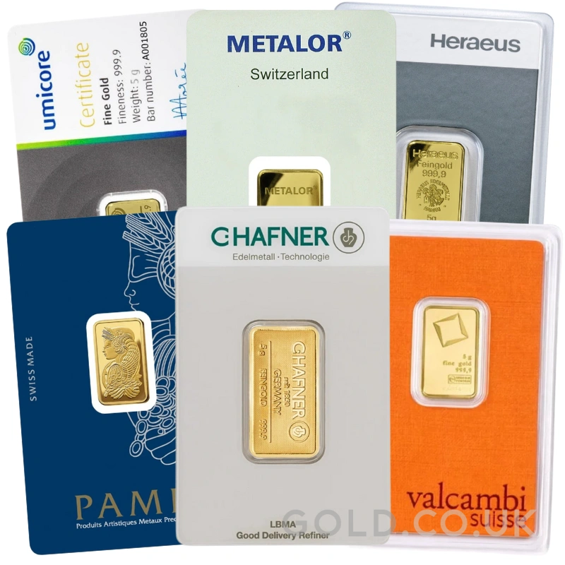 Buy 5g Gold Bars | GOLD.co.uk - From £618.30