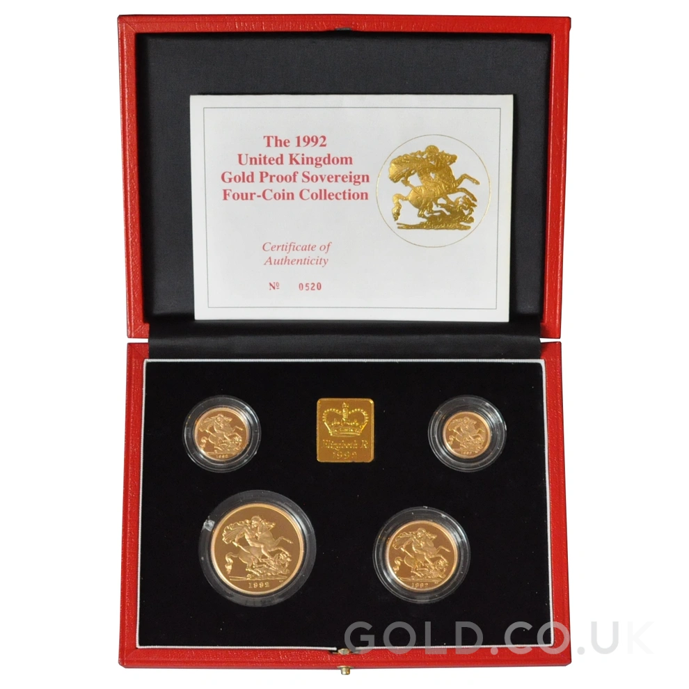 Limited Edition Sovereign 1992 Four-Coin Gold Proof Set - From £8,611