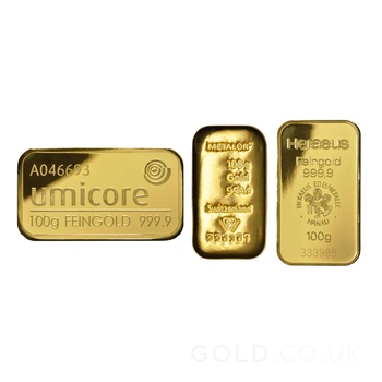 Buy 100g gold bars | GOLD.co.uk - From £11,375