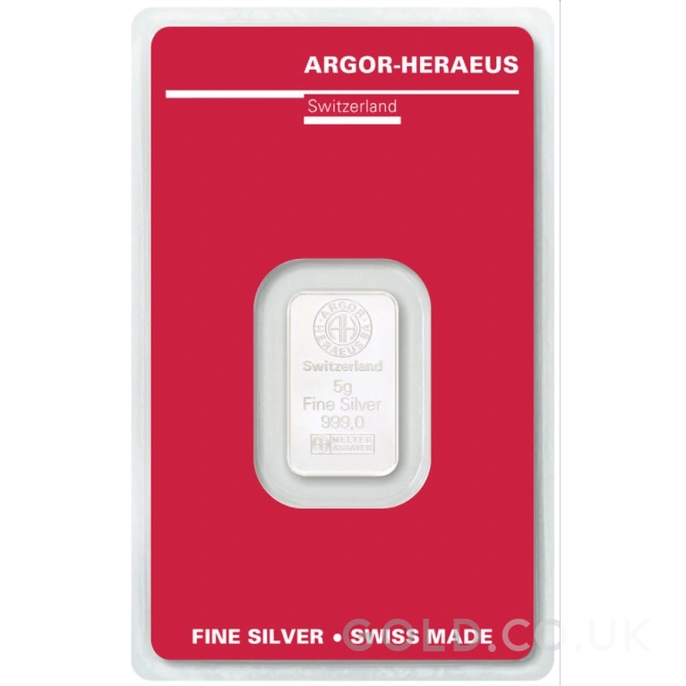 5g Argor-Heraeus Silver Bar | GOLD.co.uk - From £22.92